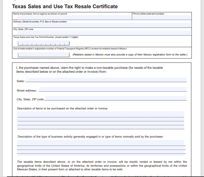 How To Get A Resale Certificate In Texas How To Get A Resale Certificate In Texas